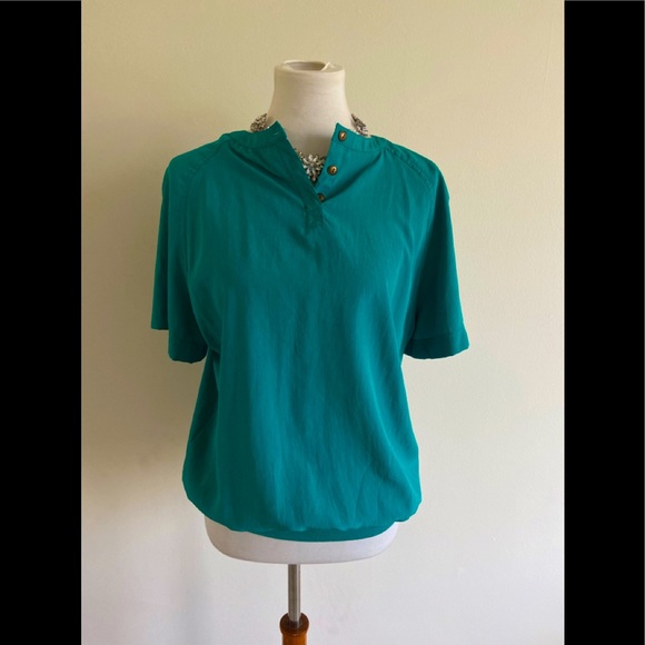 Tops | Turquoise Blue Top Welasticated Waistsilky Feel | Poshmark